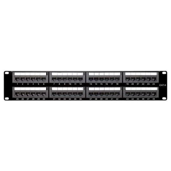 4XEM 4XRMC6PP48 4XEM 48 Port CAT6 Rackmount Patch Panel - Black - 48 x ...