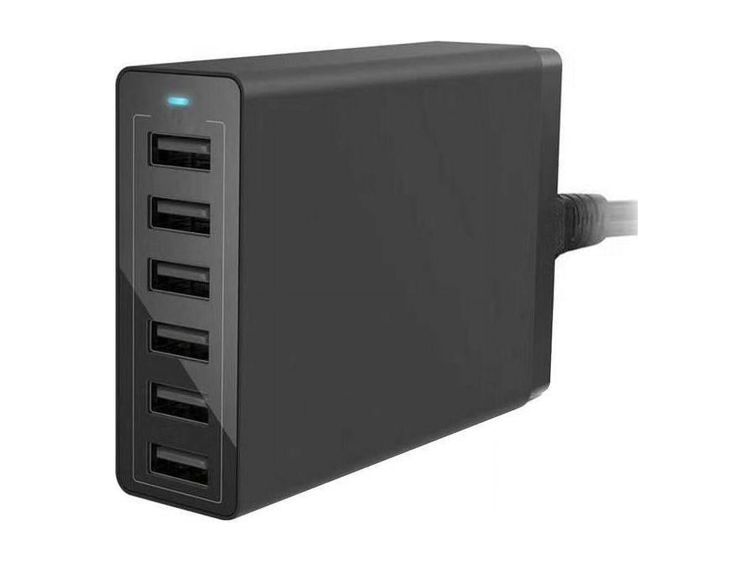 4XEM 6port 50w 10amp Usb-a Charger Wall Charger Black - Walmart ...