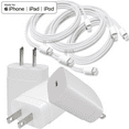 4XEM Three Pack Lightning MFi Certified Kit with Three 20W USB-C Fast ...