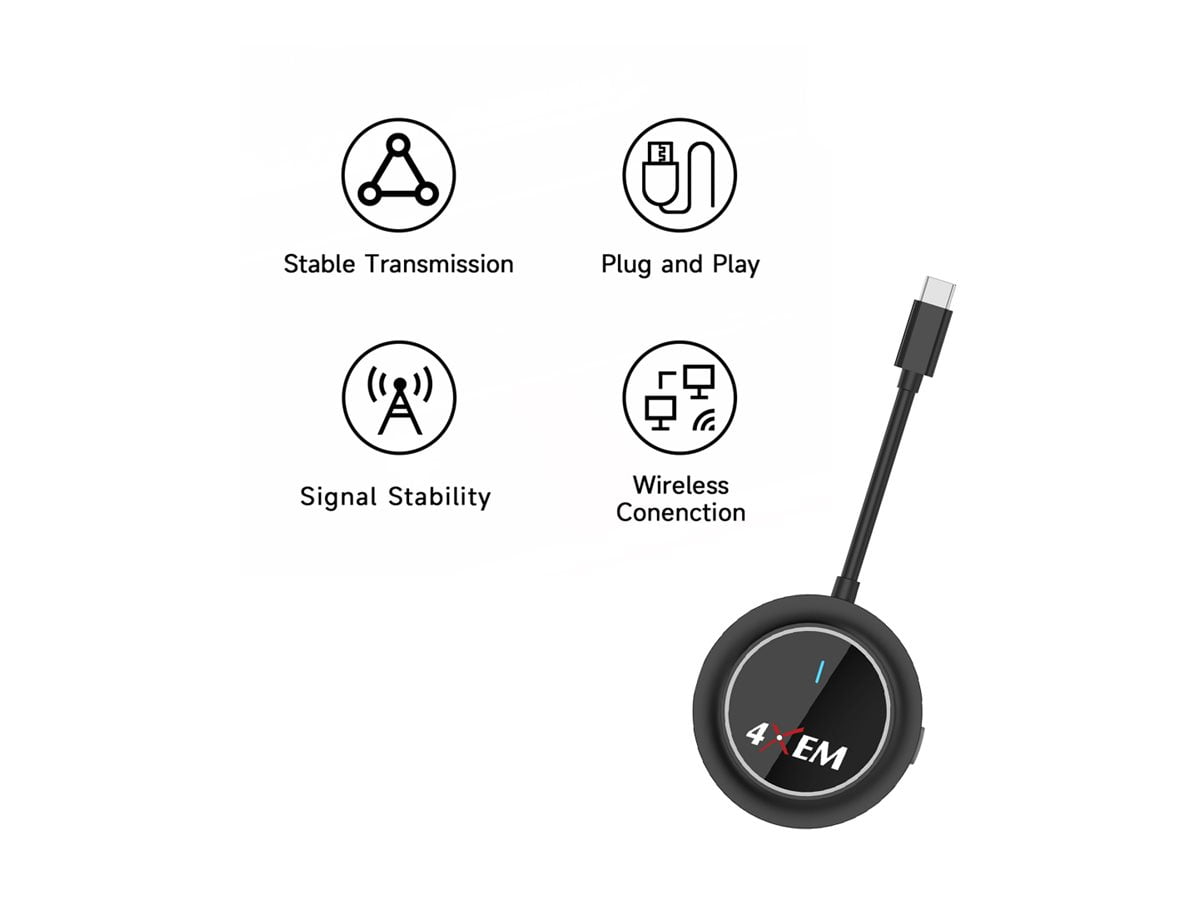 4XEM USB Type C to HDMI Wireless Display Adapter - USB Type-C Wireless ...