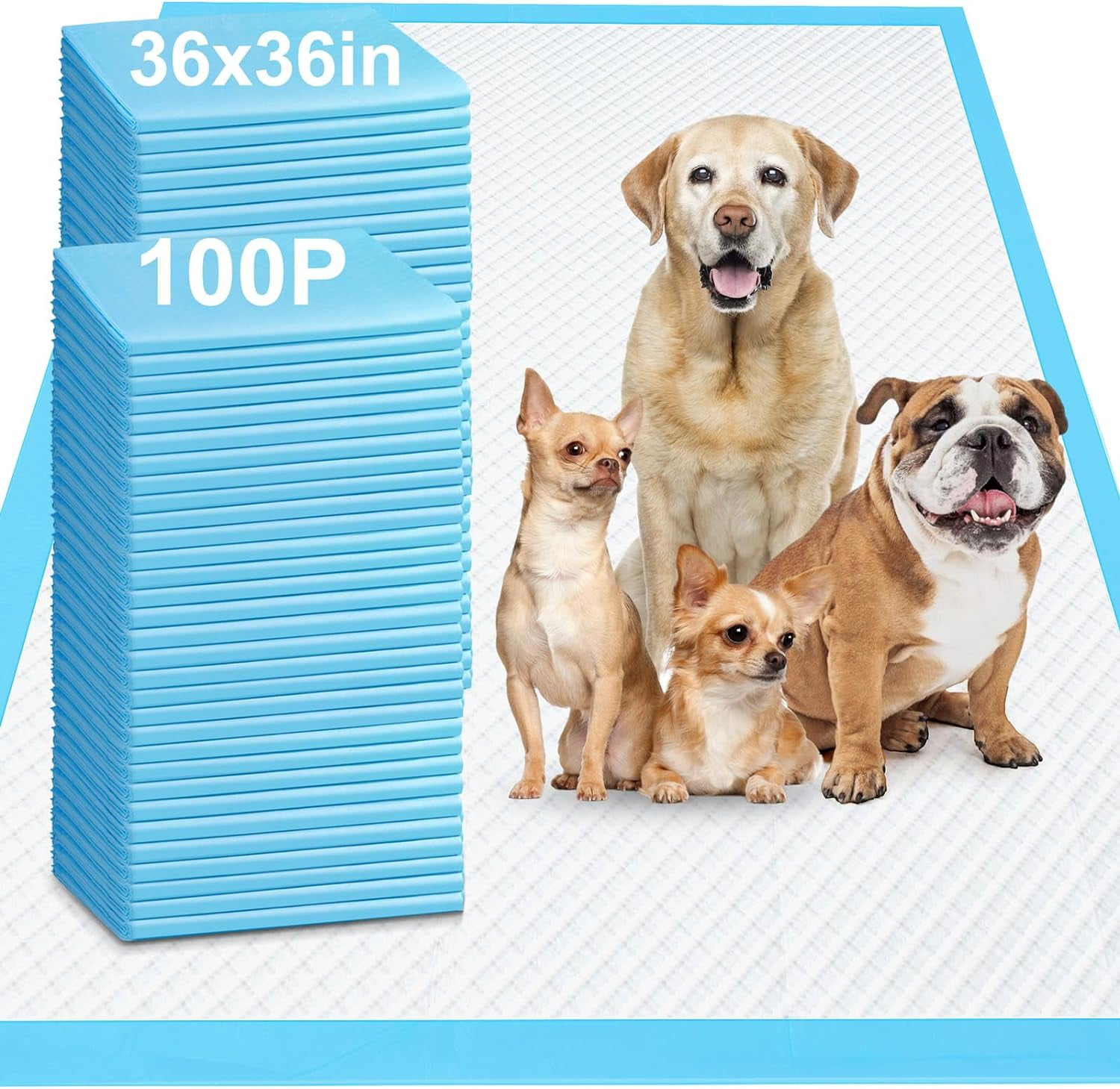 4XL 36"x36" Thicken Heavy Absorbent Dog Pads 100 Pack - Jumbo ...