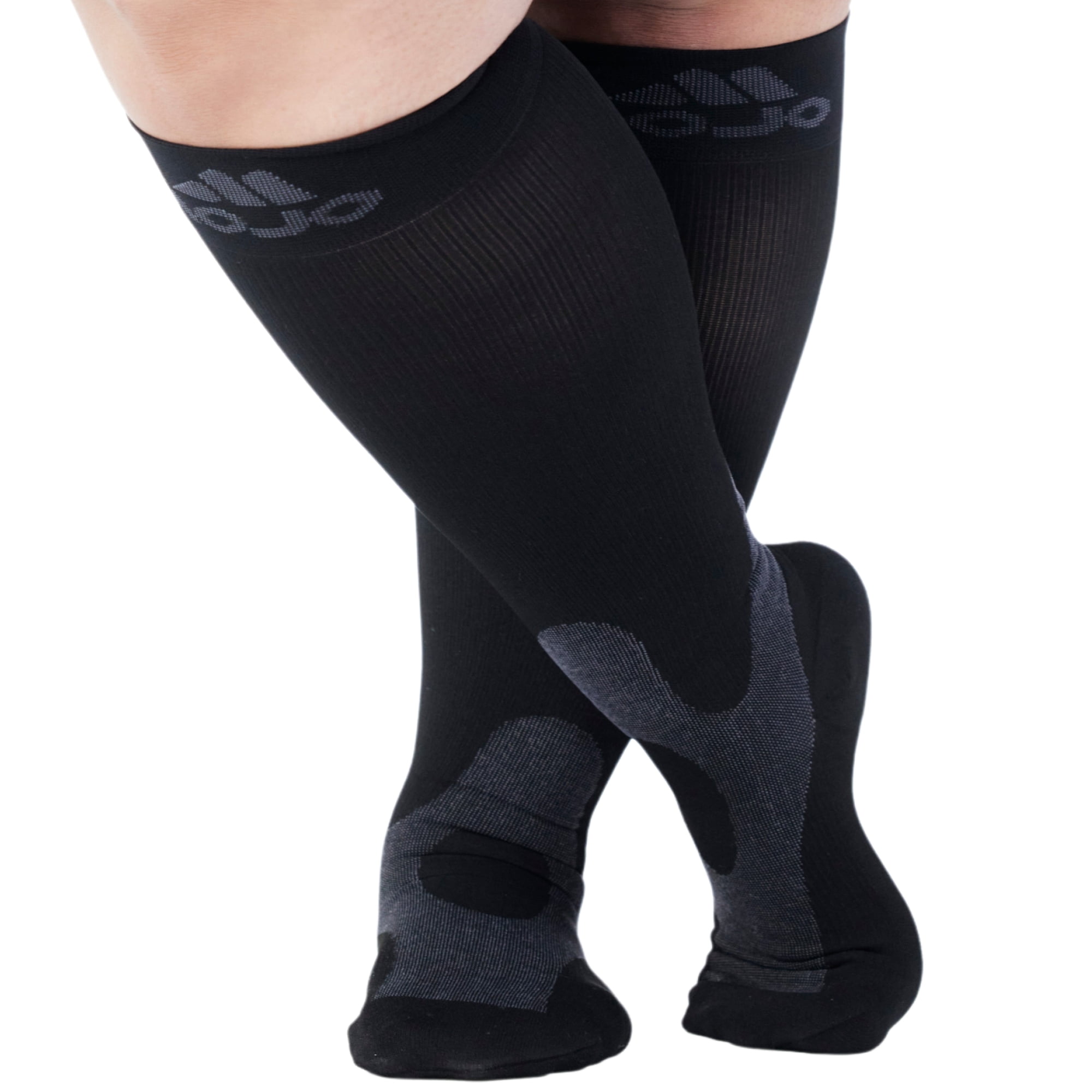 Mojo Unisex Edema Relief Compression Stockings 20-30mmHg, 4XL - Black ...