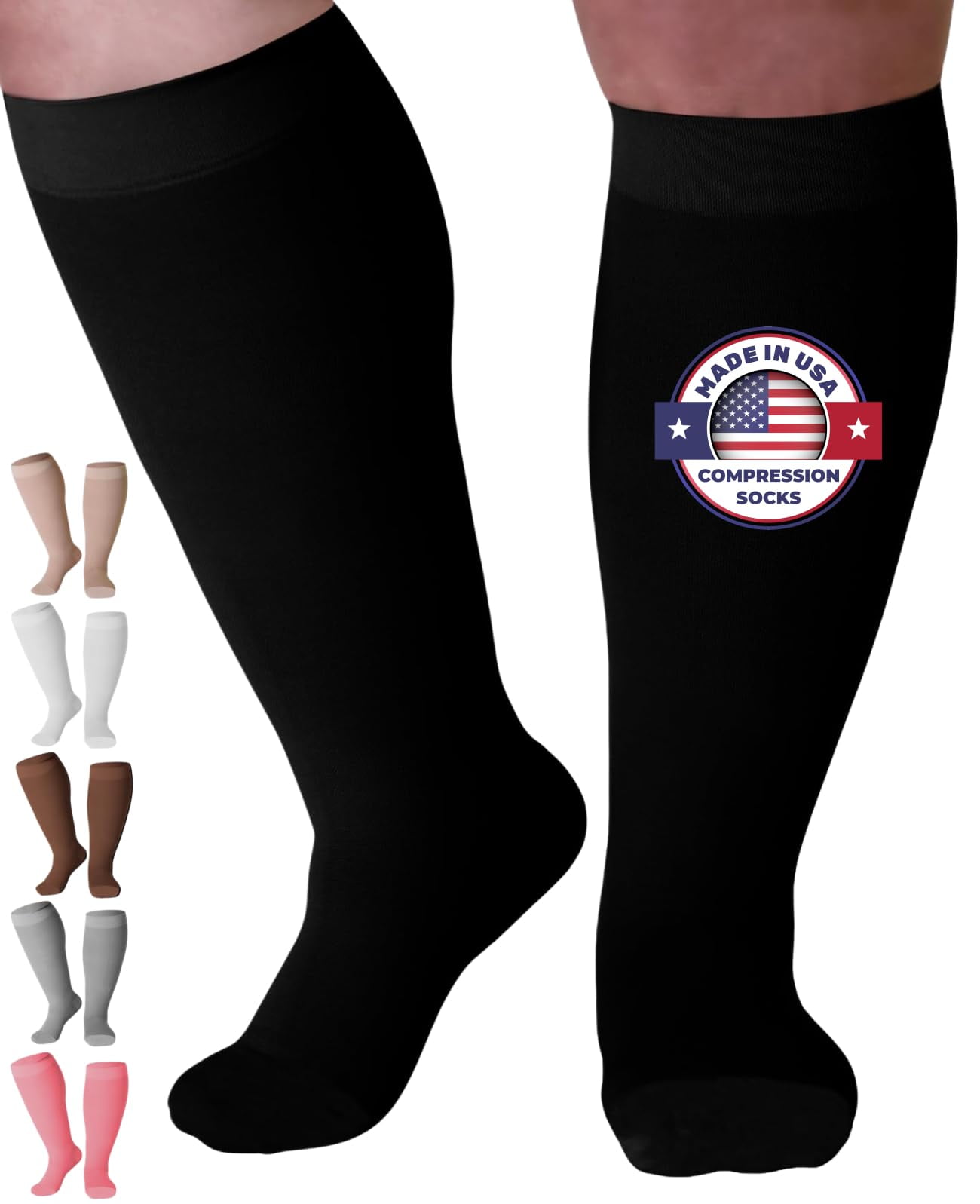 Mojo 4XL Unisex Medical Support Compression Socks 20-30 mmHg for Men ...
