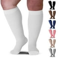 4XL Extra Wide Compression Socks for Women and Men 20-30 mmHg - White ...