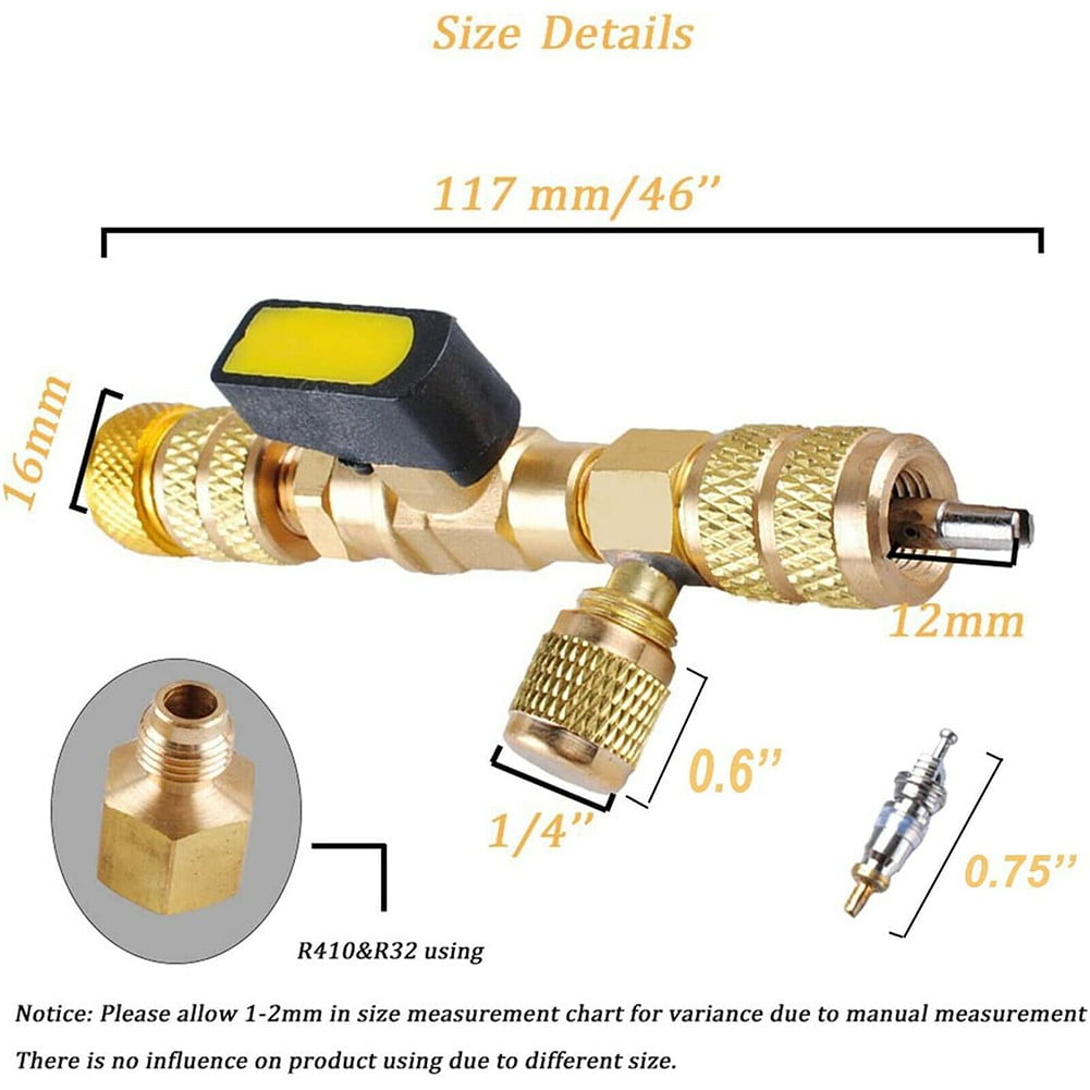 4Xhvac Valve Core Remover Dual Size 5/16&1/4 Port Installer Tool W ...