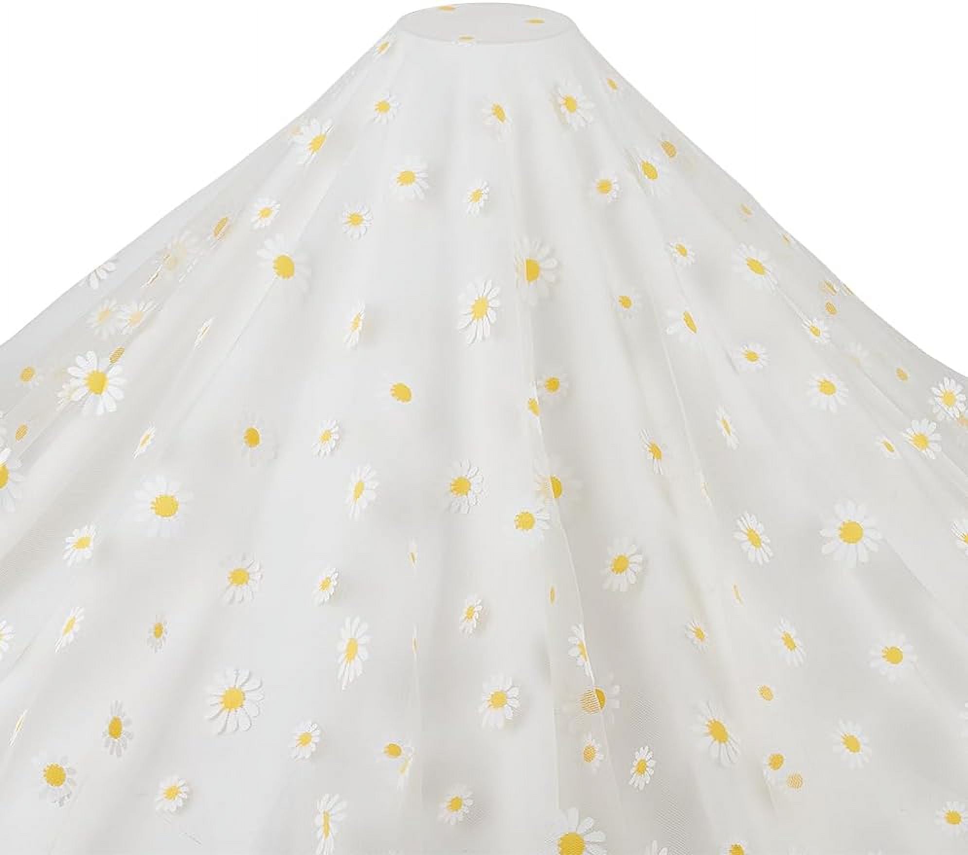 4Yard Flower Lace Fabric Daisy Nylon Tulle Moccasin Mesh Lace 59inch ...