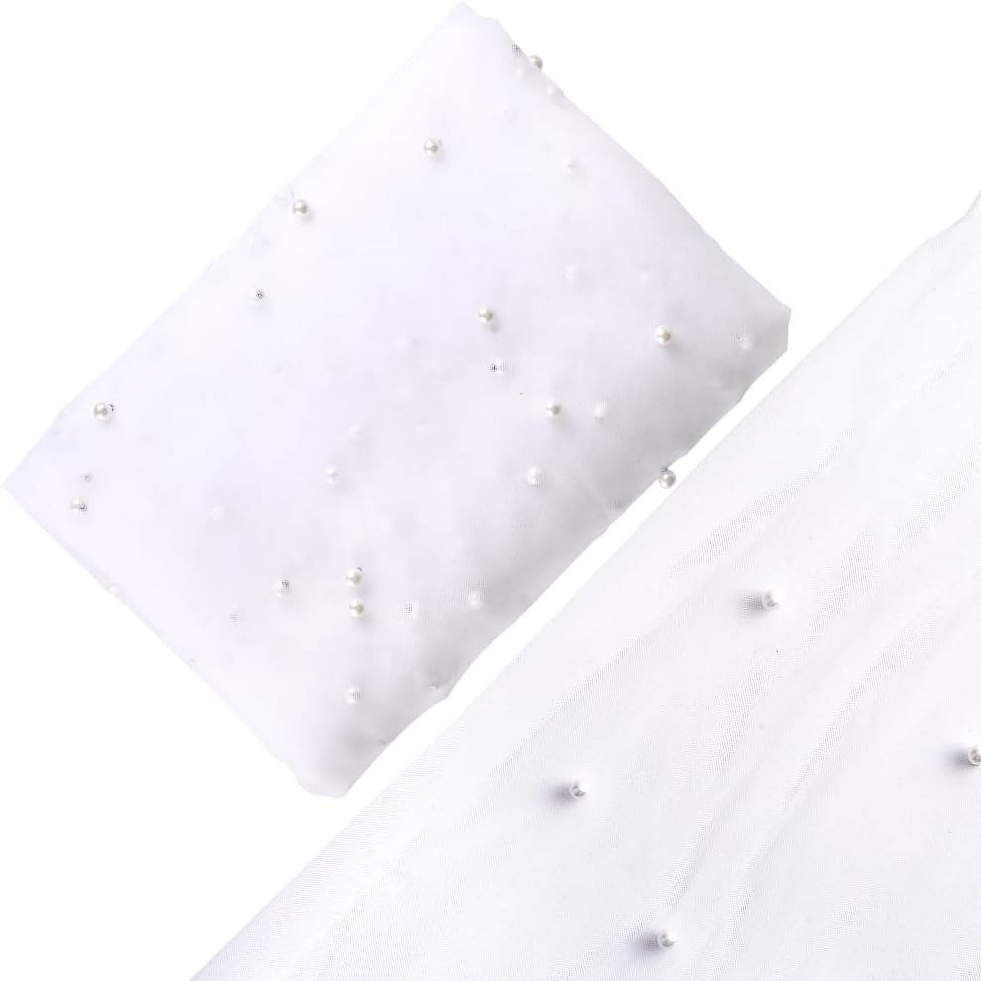4Yard Polyester Mesh Fabric with Plastic Imitation Pearl Beads for ...