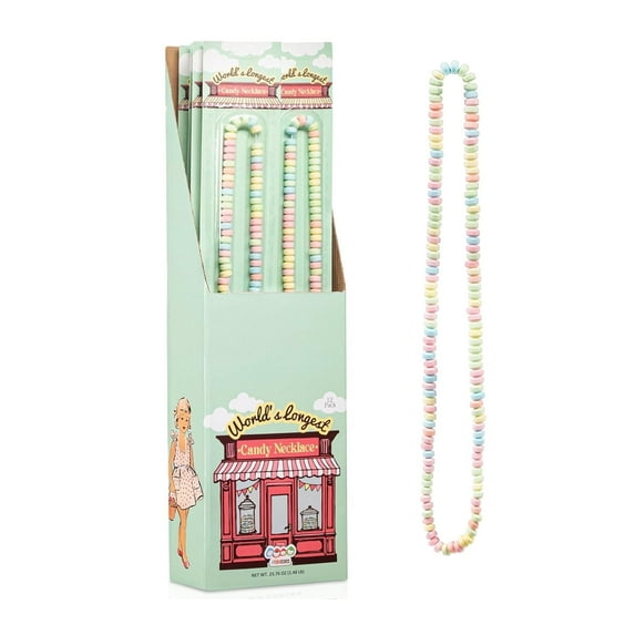 4YoreElves Giant Candy Necklaces Individually Wrapped, 15" Pastel, 12 ...