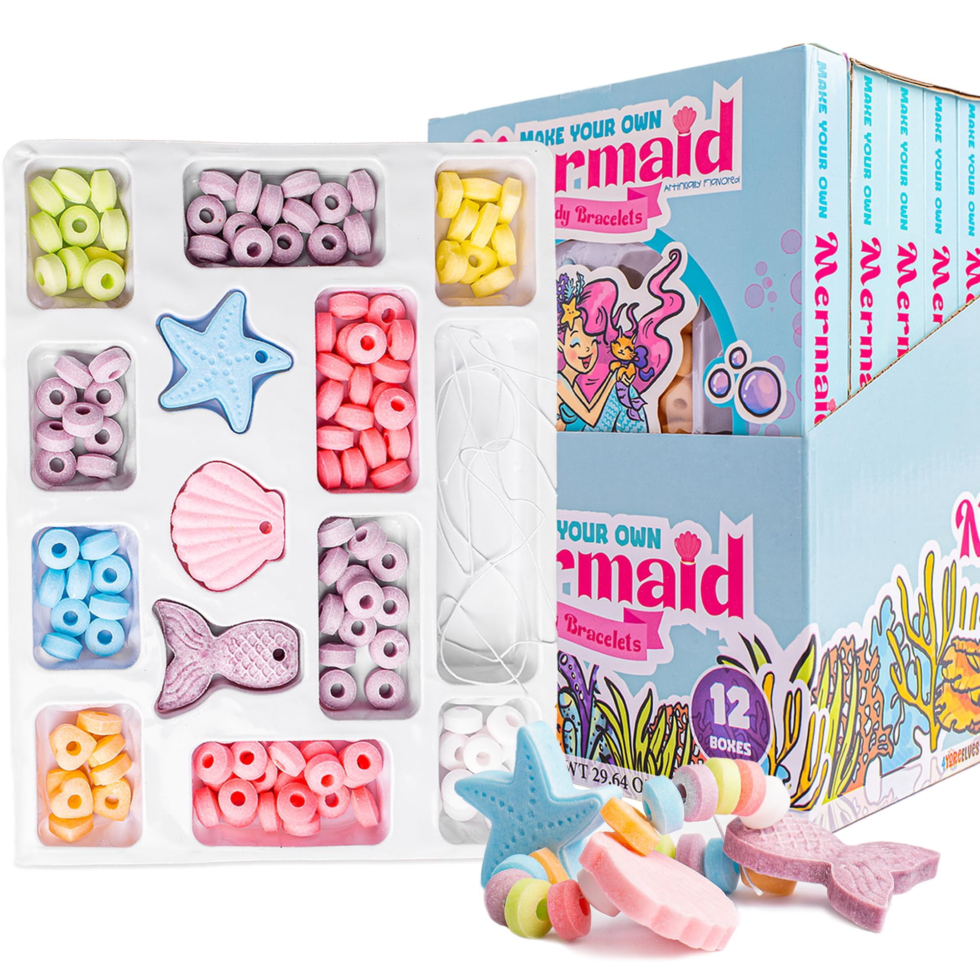 4YoreElves 12 Mermaid Candy YYF14 Bracelet Kits, String Your Own Candy ...