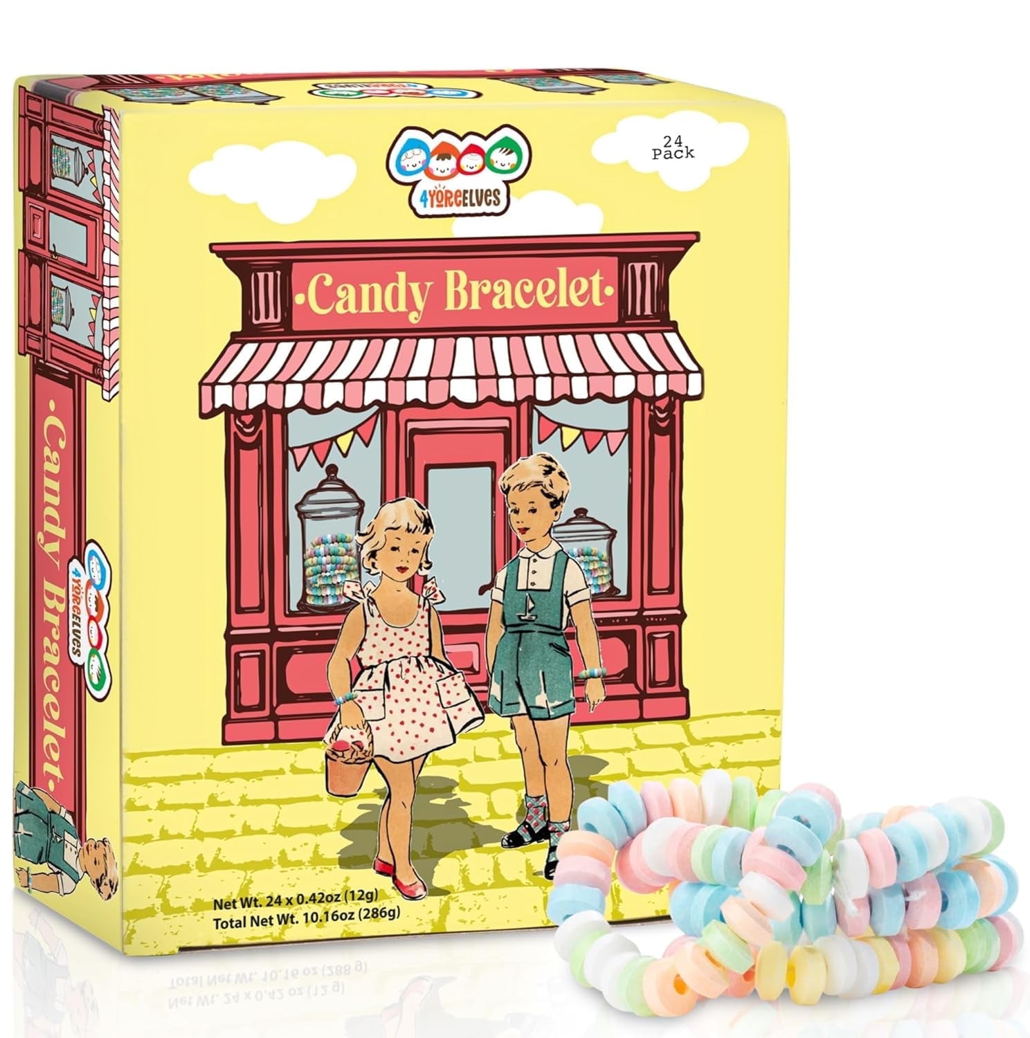 4YoreElves Candy Bracelets Vintage Edible Jewelry 24 Individually ...