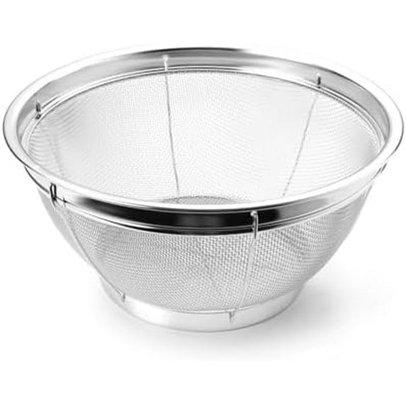 厨房细网过滤器,4 夸脱不锈钢滤网碗,适用于意大利面、米饭、水果、金属网篮,带休息底座 - 过滤、排水、冲洗 - Walmart.com