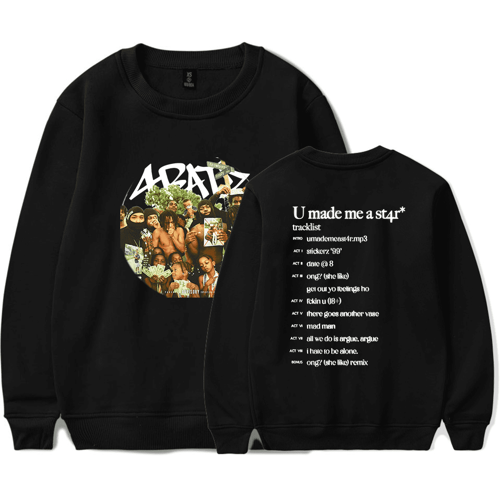 4batz Merch Sweatshirt Long Sleeve U made me a st4r Album Cover Merch ...