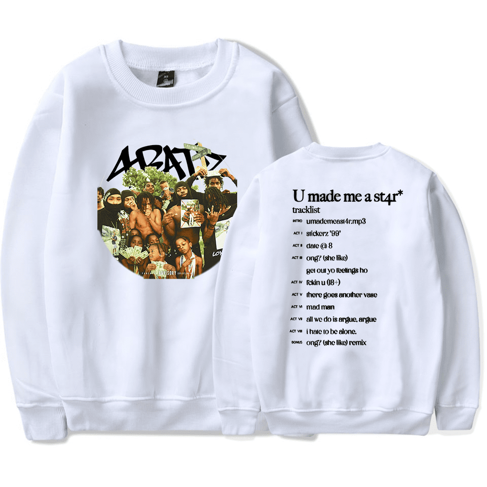 4batz Merch Sweatshirt Long Sleeve U made me a st4r Album Cover Merch ...