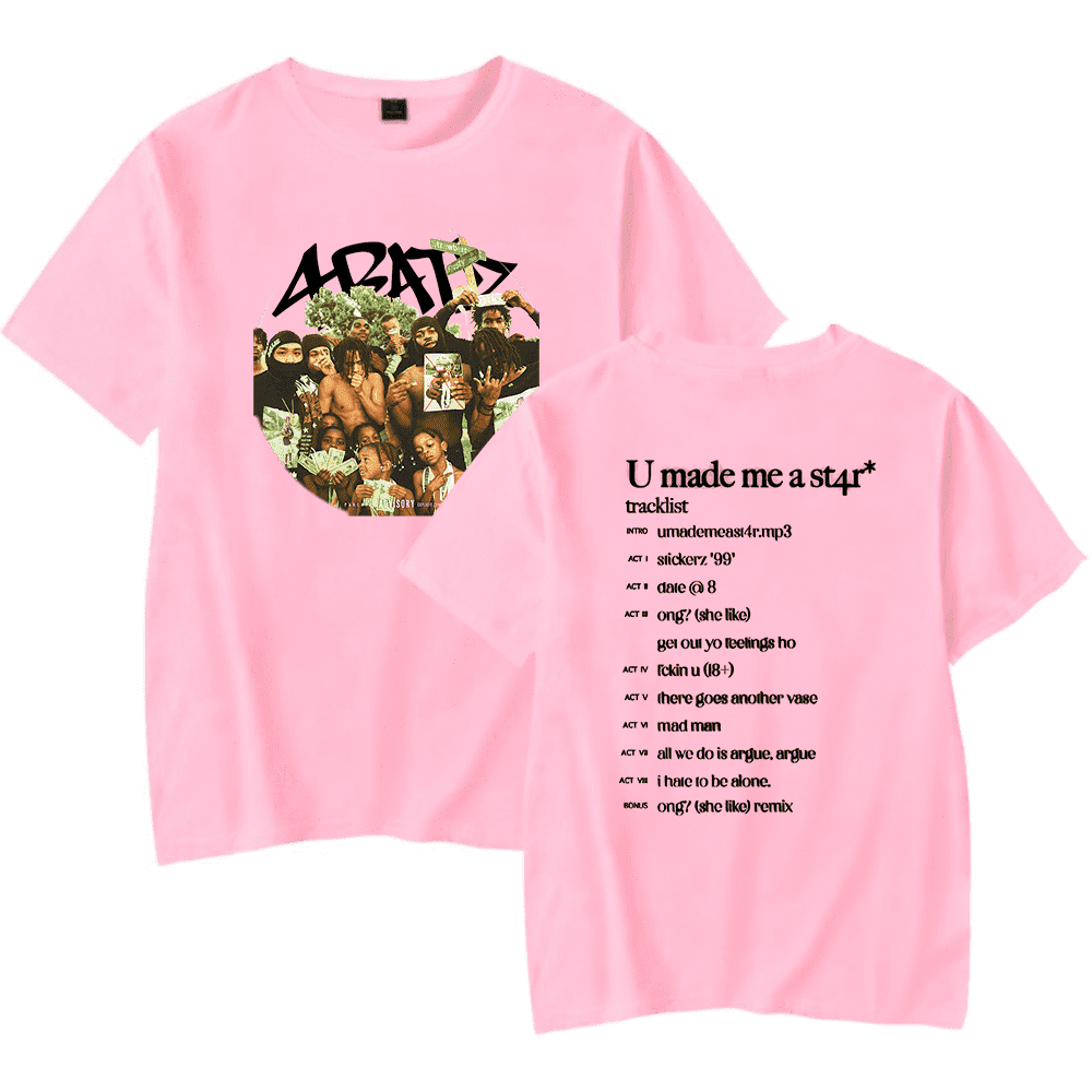 4batz Merch T Shirt Short Sleeve Album Merch T Shirt Top Tracklist Men ...