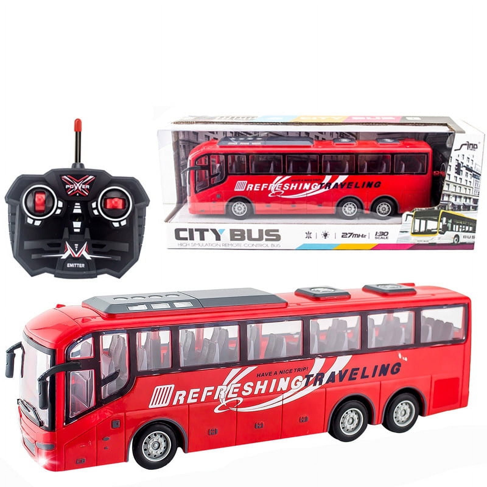 4ch electric wireless remote control bus with light simulation school ...