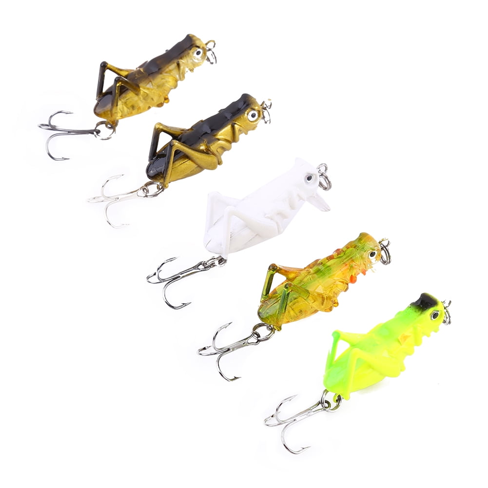 4cm Artificial Grasshopper Fishing Lures, Set of 5, Insect-Shaped Hard ...