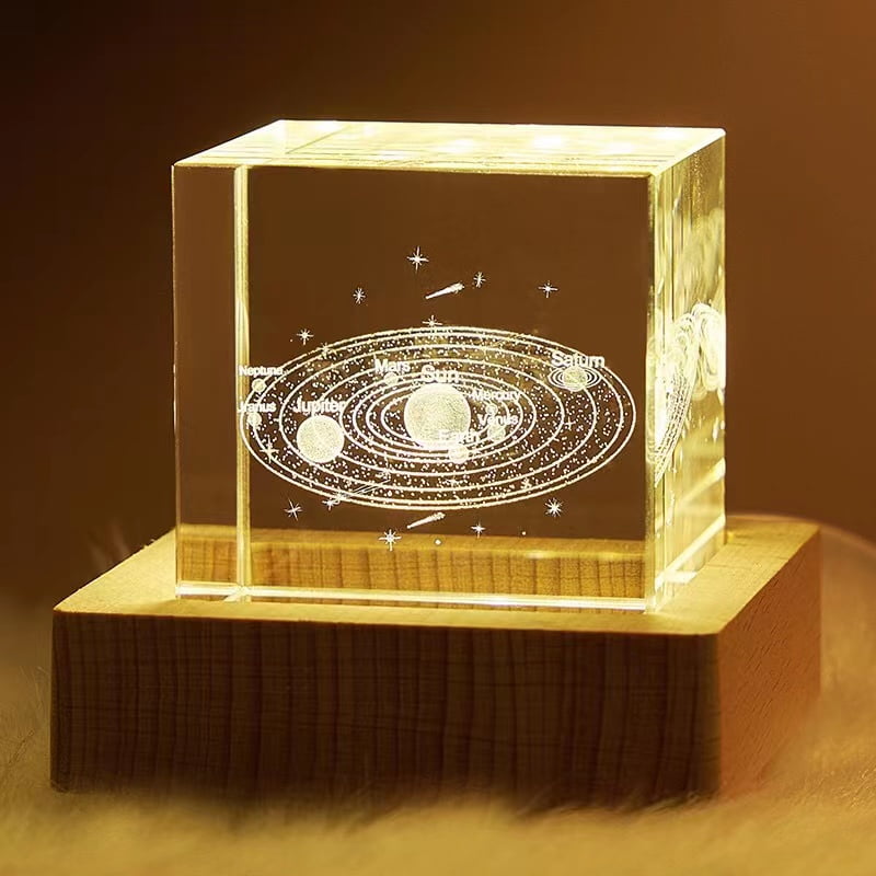 4cm Laser Engraved Moon Model Crystal 3D Glass Image Miniature ...