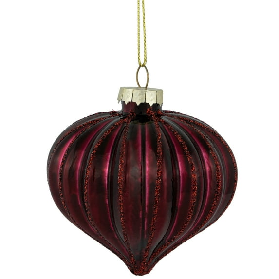 4ct Shiny Maroon Onion Glass Christmas Ornaments 3" - Walmart.com