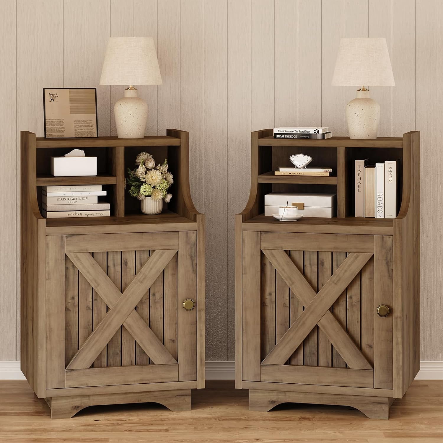 4ever2buy Oak Nightstand Set of 2, 30