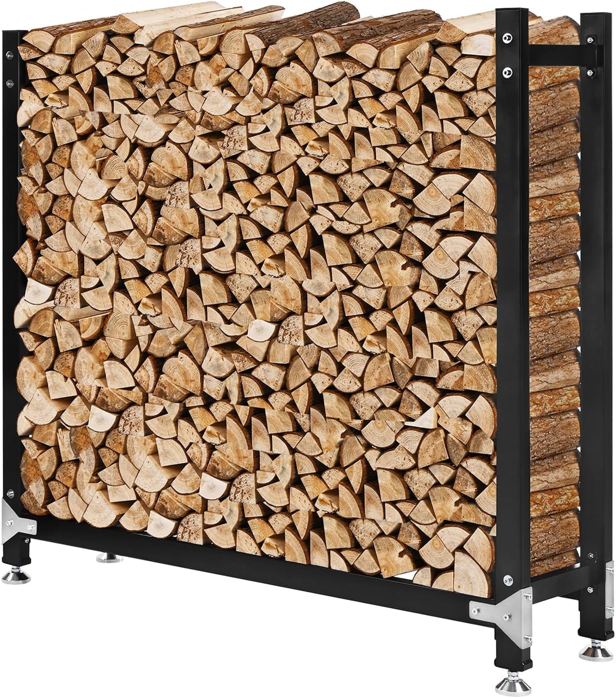 4ft 1/4 Cord Firewood Rack Outdoor Upgrade Heavy Load-Bearing Frame ...