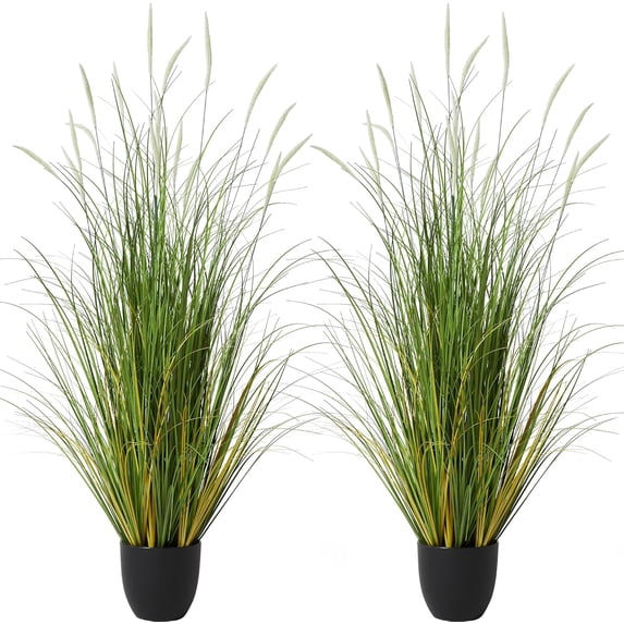 4ft 2-Pack Artificial Cattail Reed Grass, 47.2’’ Artificial Indoor ...