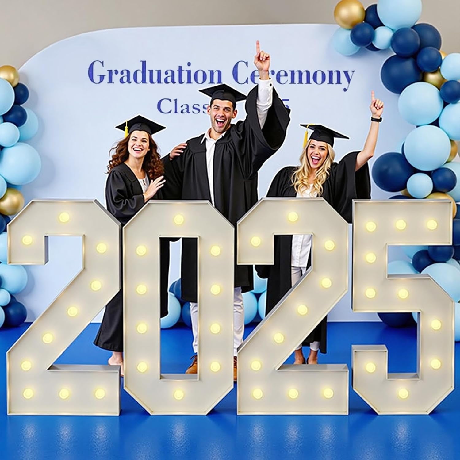4ft 2025 Light Up Numbers Class of 2025 Graduation Decorations Large ...