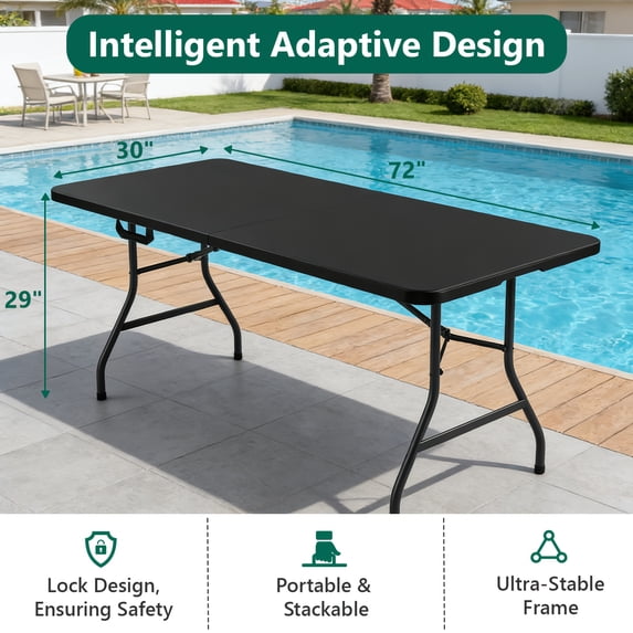 4ft/6ft/ Foldable Outdoor Dining & Utility Table - Multi-Purpose Desk ...