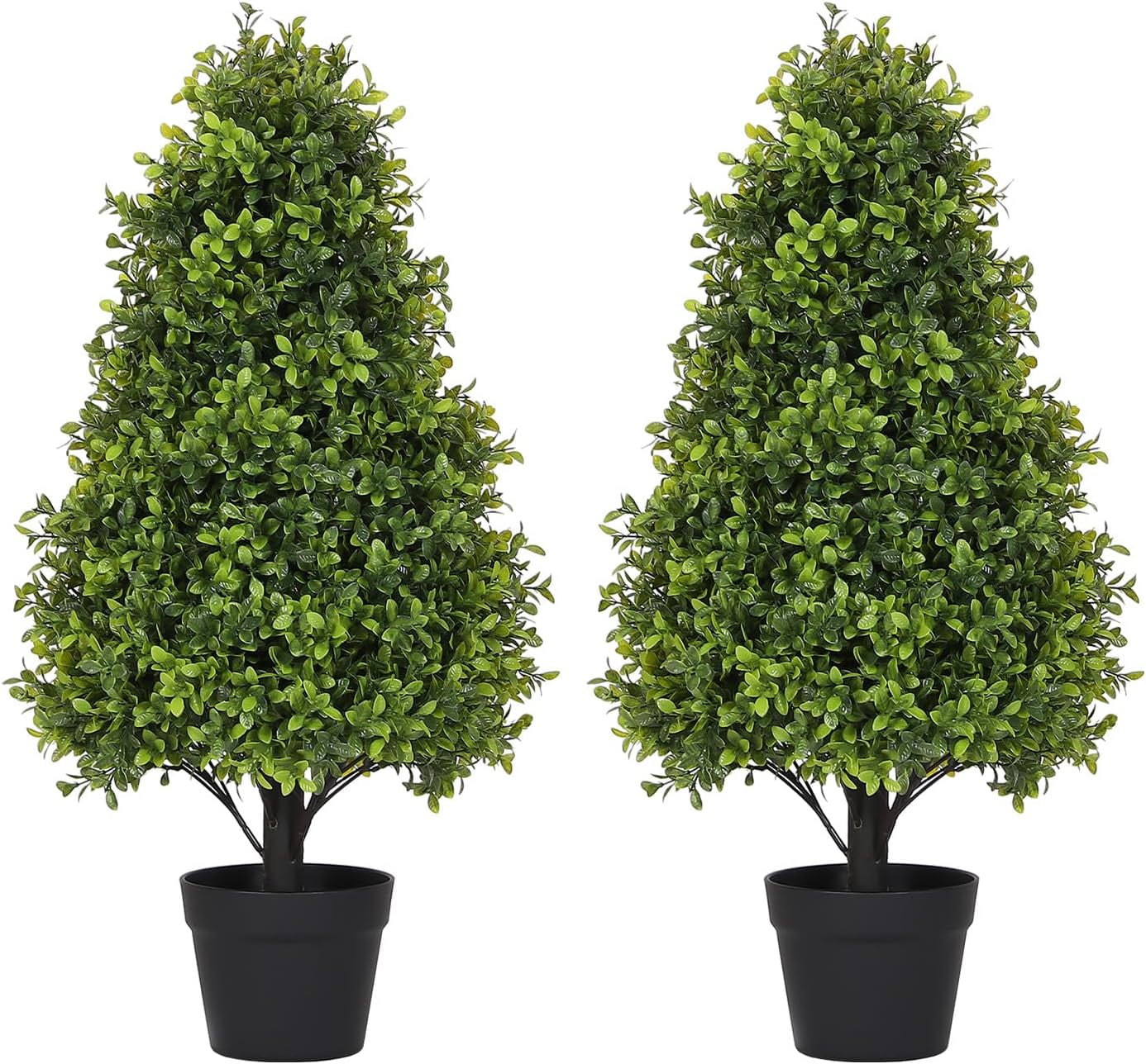 4ft Artificial Boxwood Topiary Trees (Set of 2) - Outdoor Realistic ...