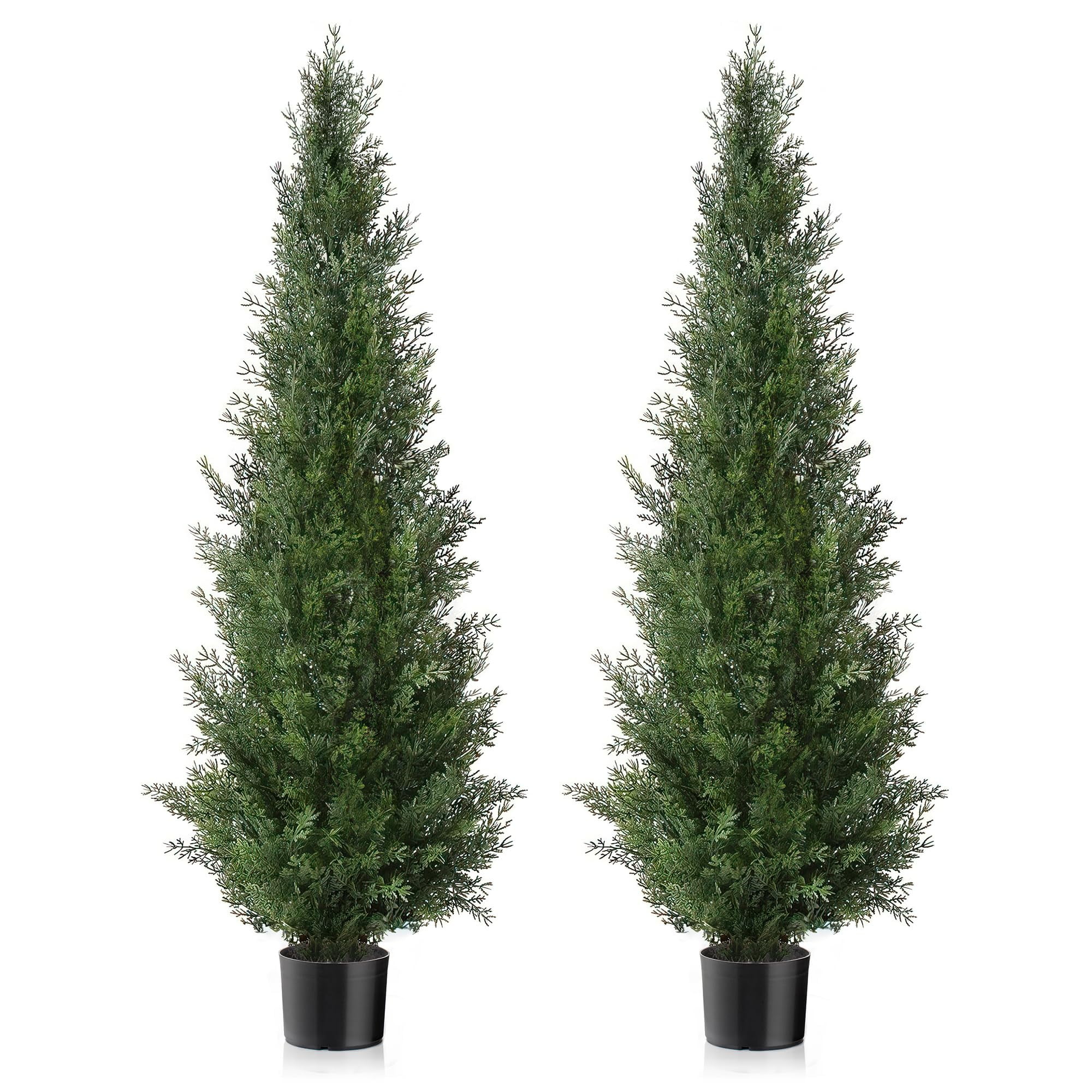 4ft Artificial Topiary Cedar Trees for Outdoor/Indoor Use with Pot(set ...