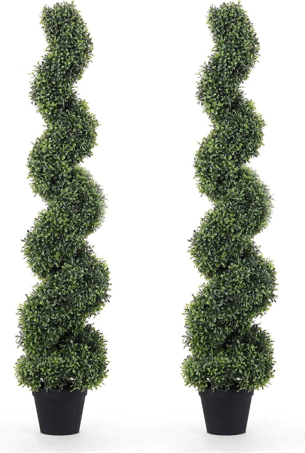 4ft Artificial Topiary Trees Set of 2 Pack - 48 inch Faux Boxwood ...