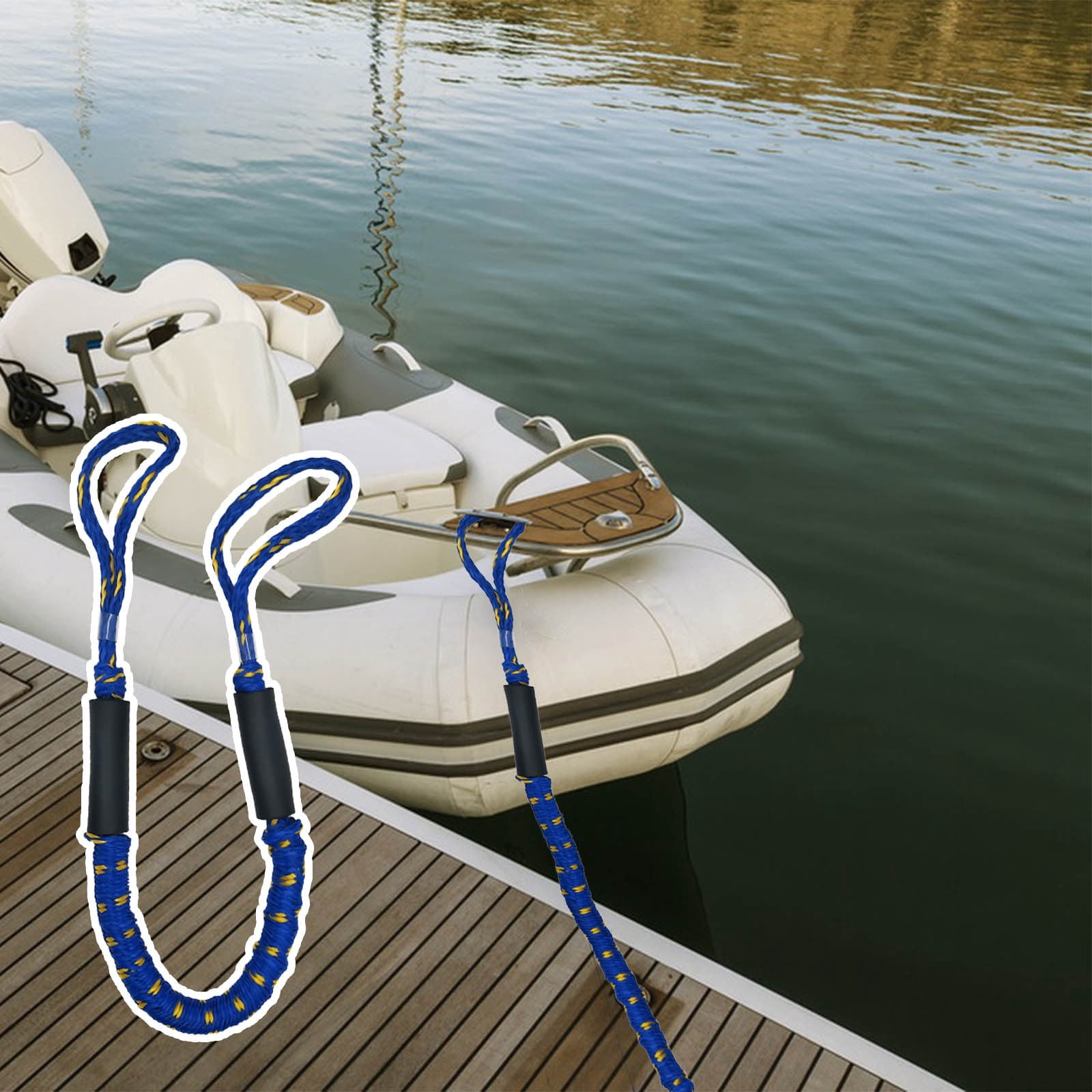 4ft Bungee Cord Rope Dock Lines for Boat with Stainless Steel Hook ...