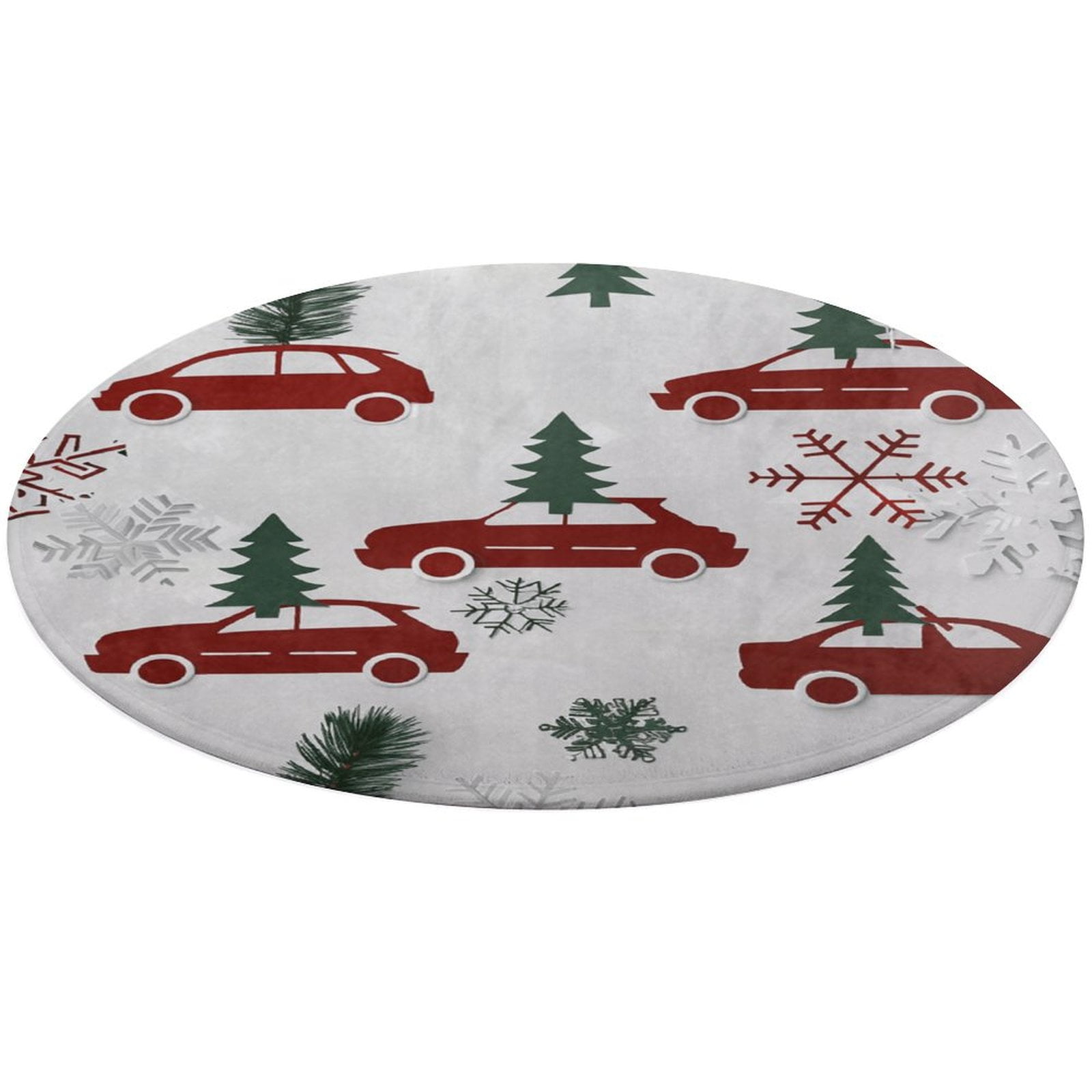 4ft Christmas Train Cedar Tree Washable Circular Carpet And Anti Slip ...