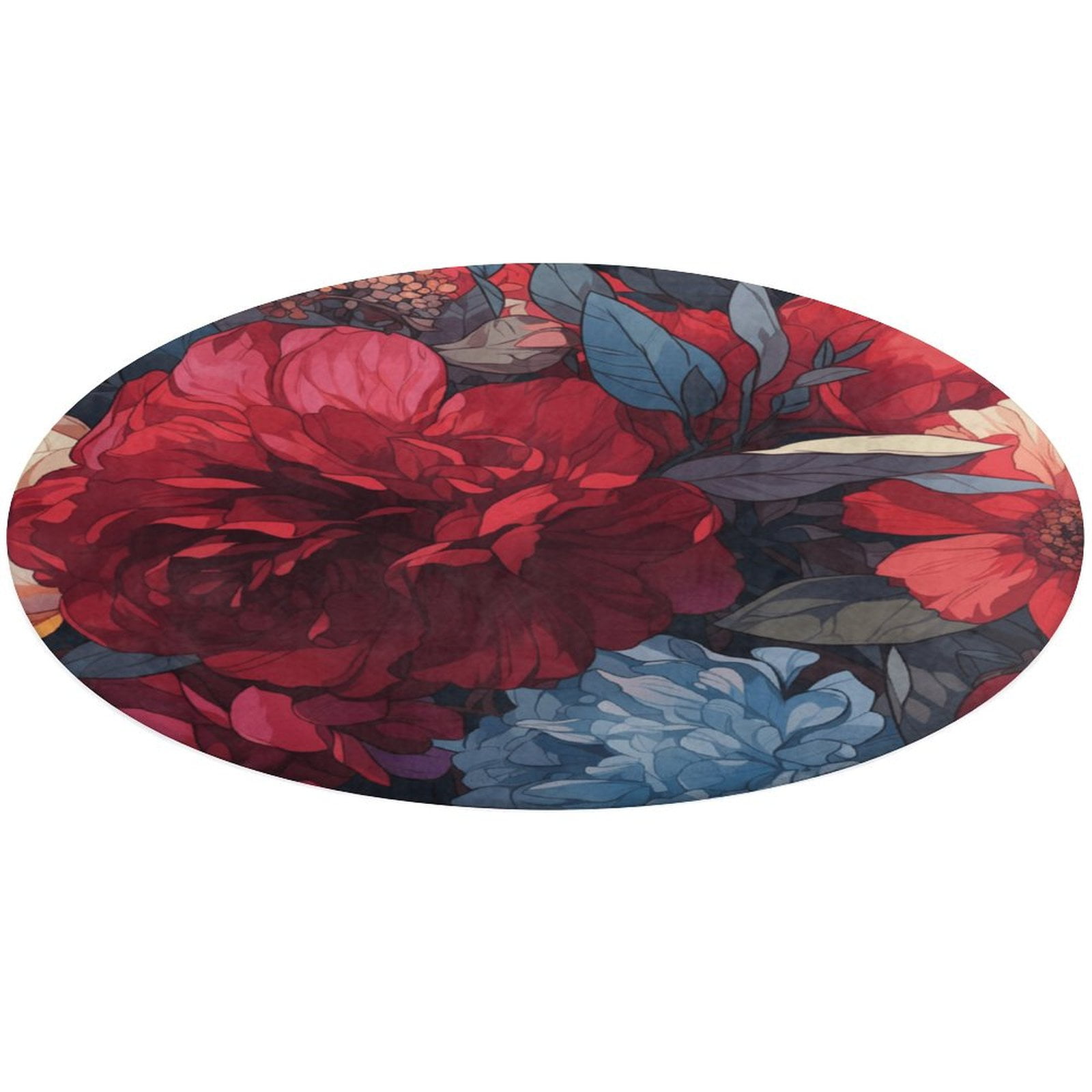 4ft Colorful Flowers Circular Floor Mat, Kitchen Shower Floor Mat, Game ...