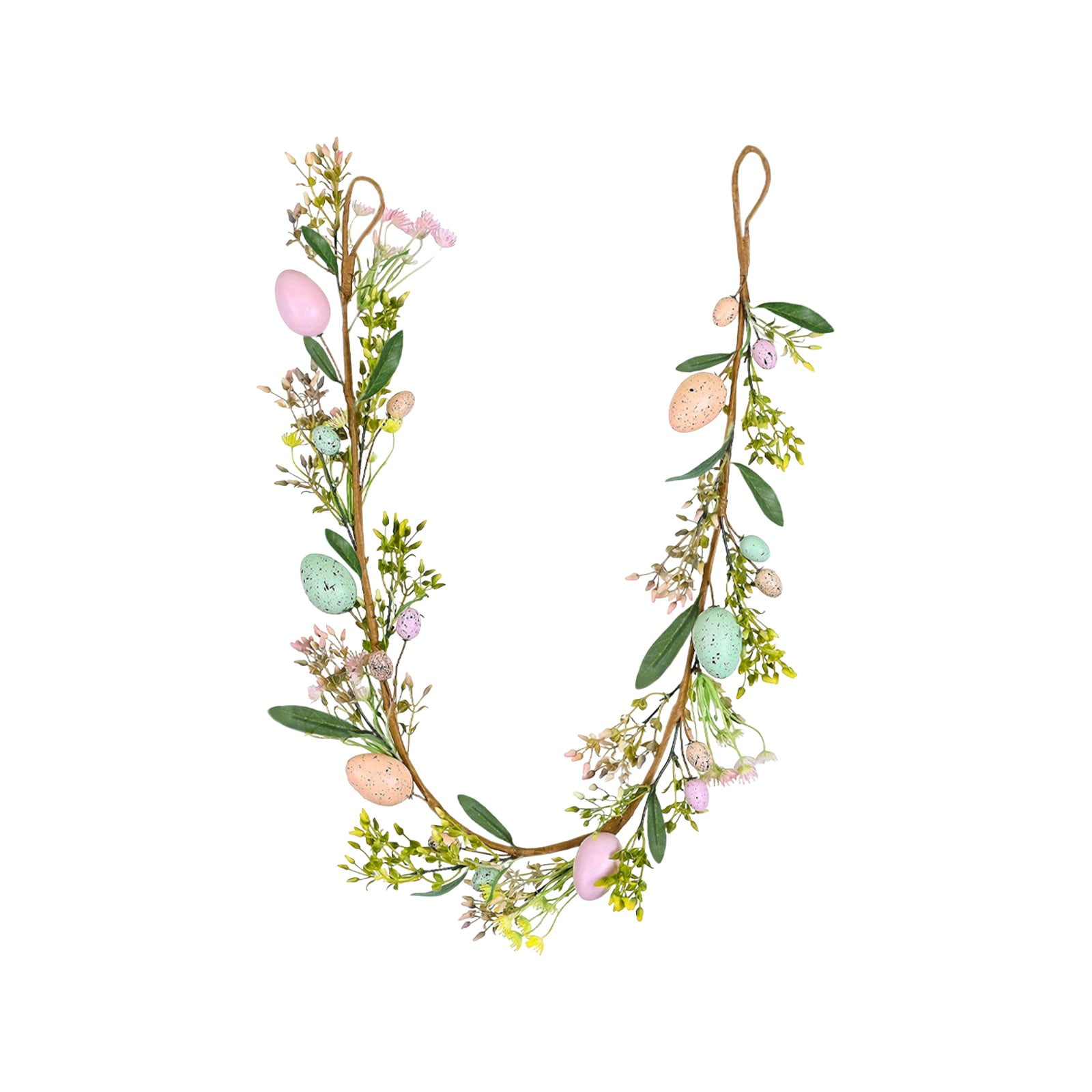4ft Easter Egg Garland for Mantle, Spring Vine Flower Garland with ...
