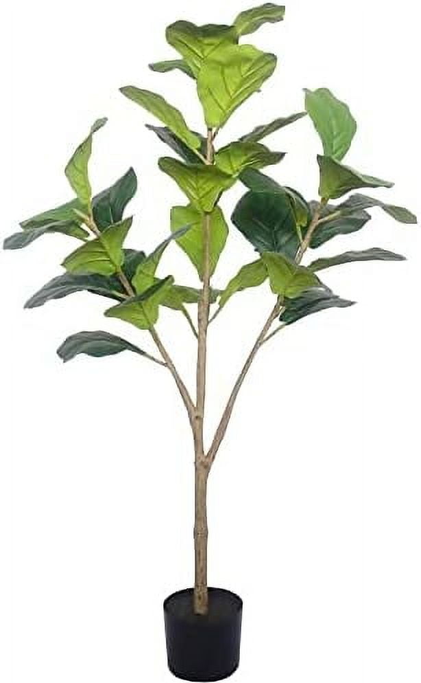 4ft Fiddle Leaf Fig Tree Artificial, Faux Fig Tree w/ 34 Leaves, Fake ...