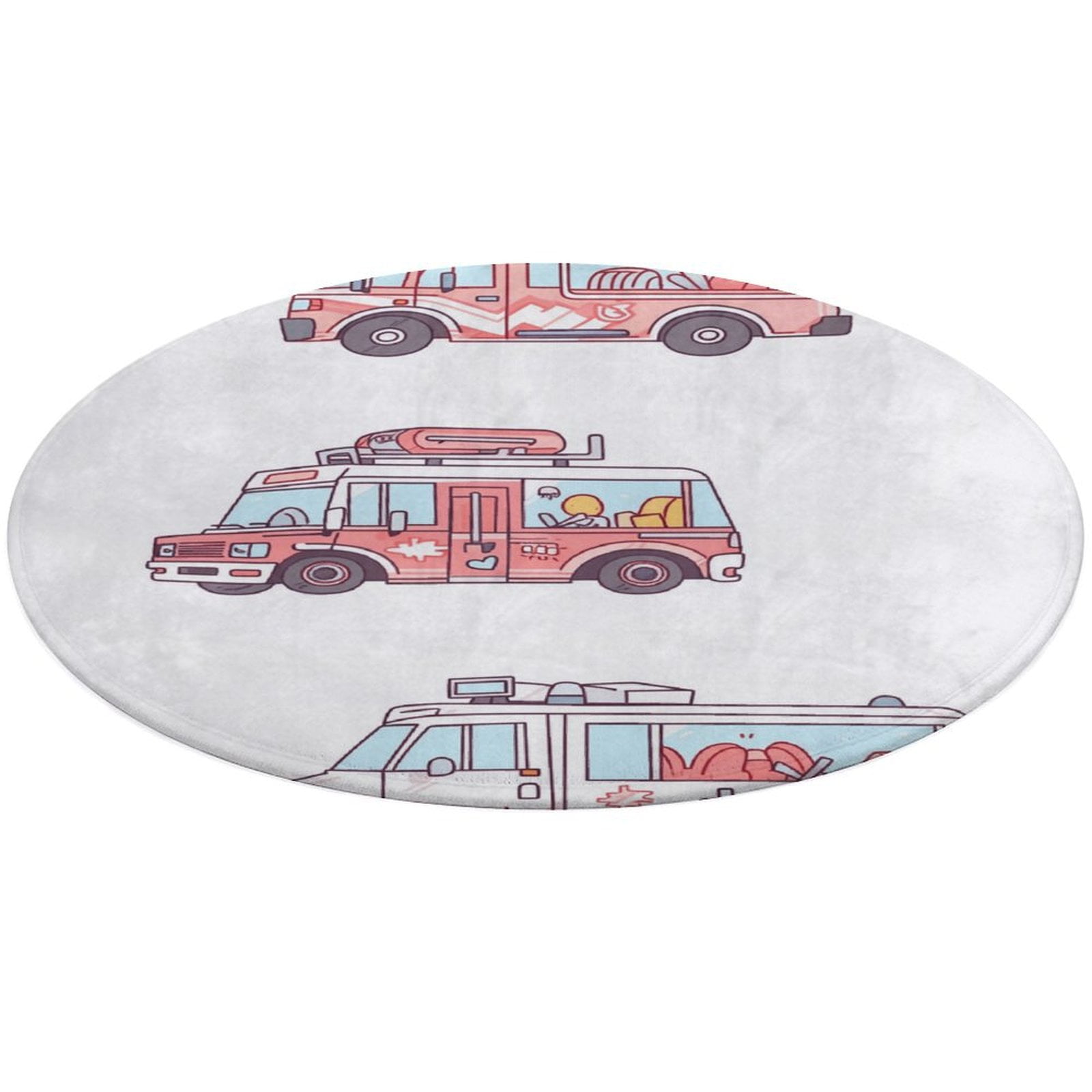 4ft Fire Engine Car Truck Washable Circular Carpet And Anti Slip Carpet ...