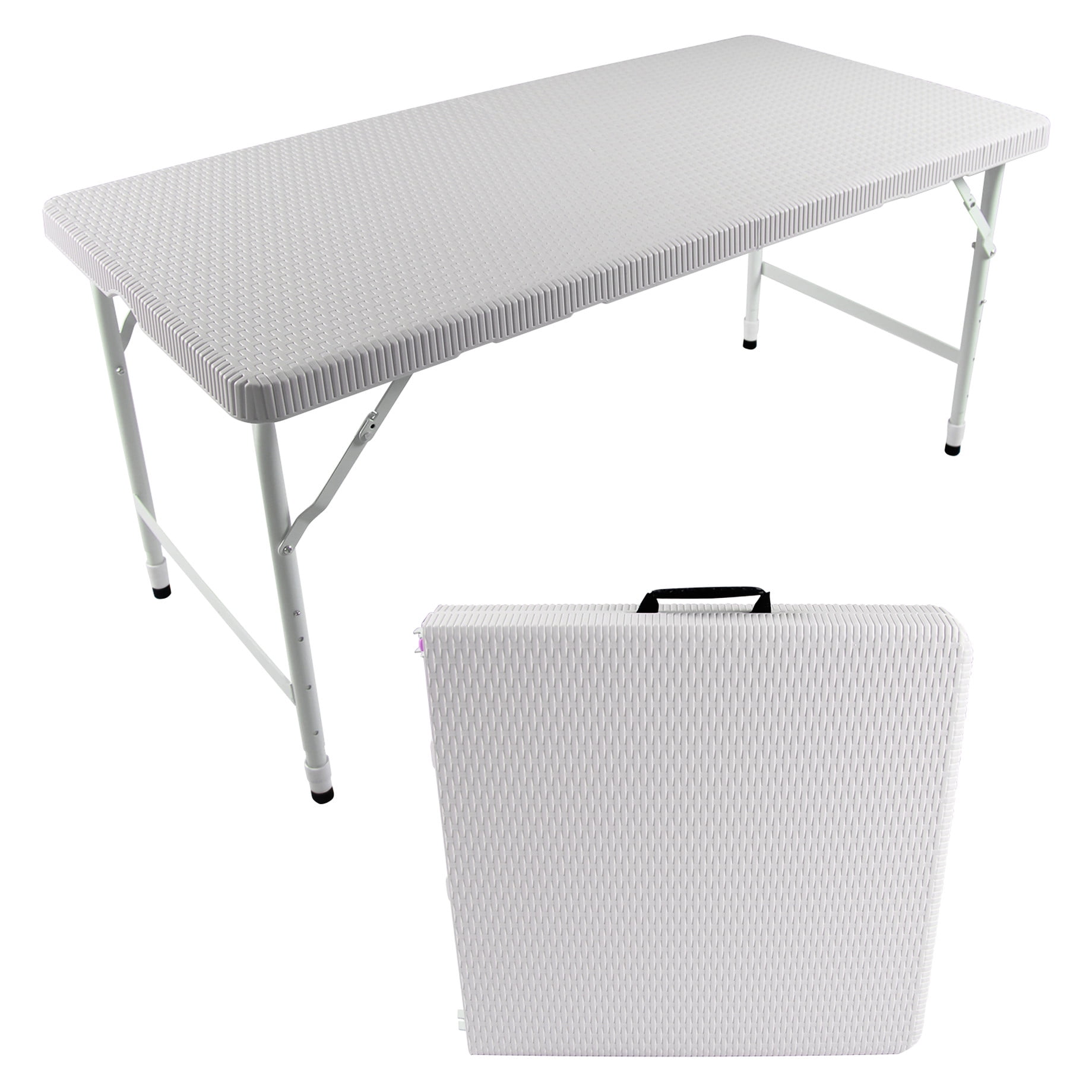 4ft Folding Table For Indoor And Outdoor - Portable White Smooth ...