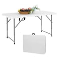 4ft Folding Table Portable Foldable Dining Table Lightweight Plastic ...