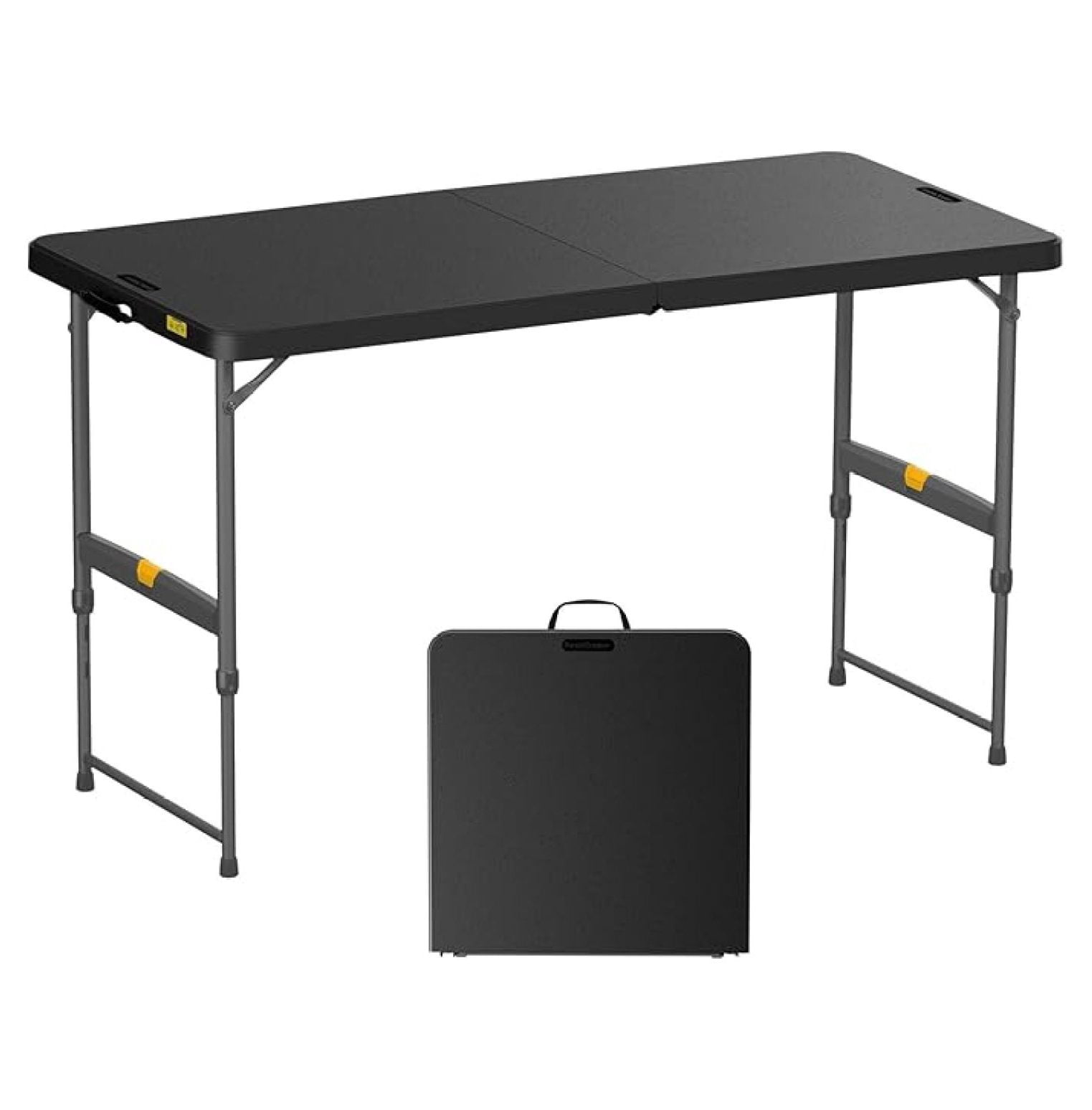 4ft Folding Table - Portable Height Adjustable - Heavy Duty Utility ...