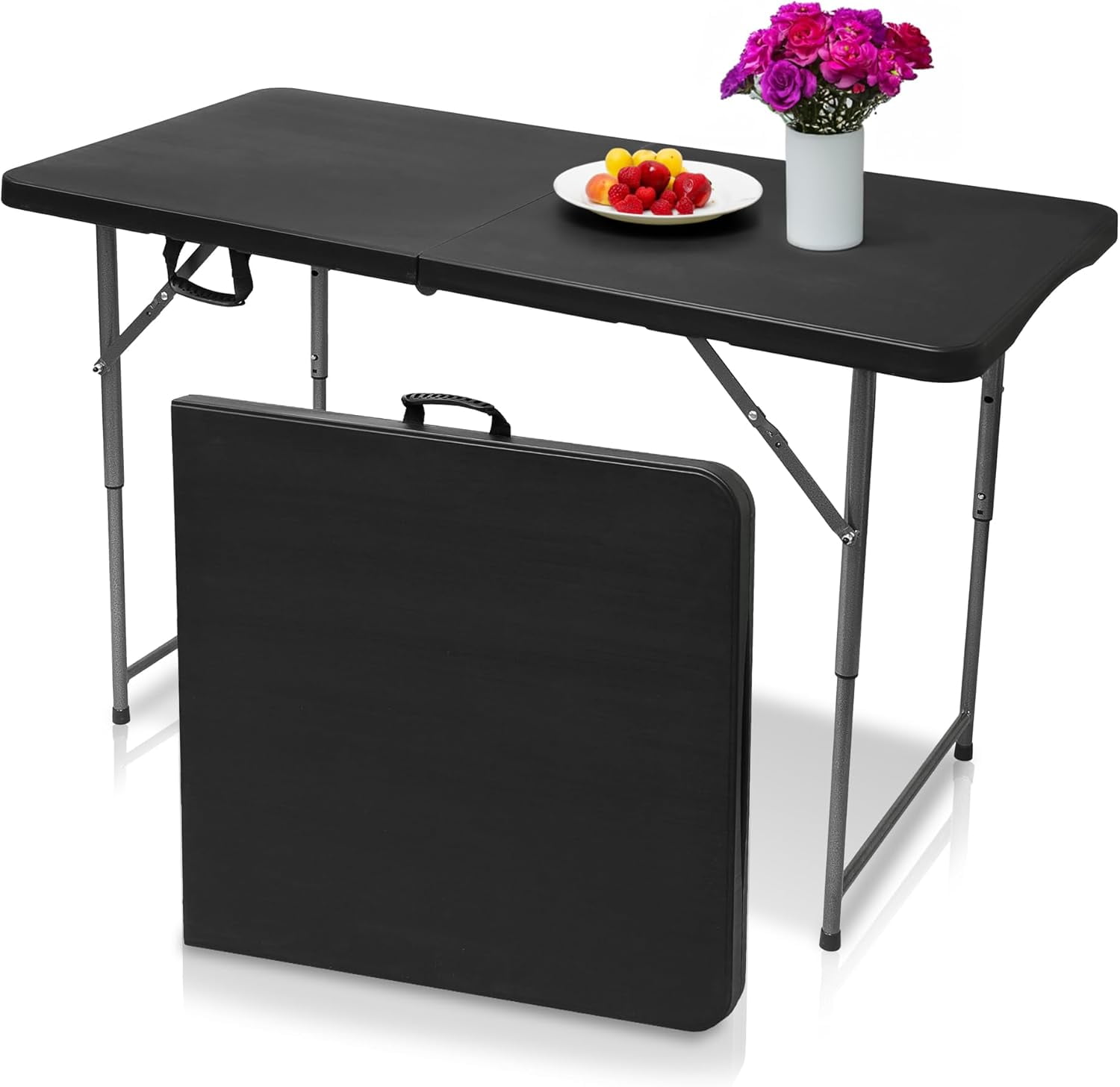 4ft Folding Table, Sturdy Outdoor Folding Table, Perfect for Camping ...