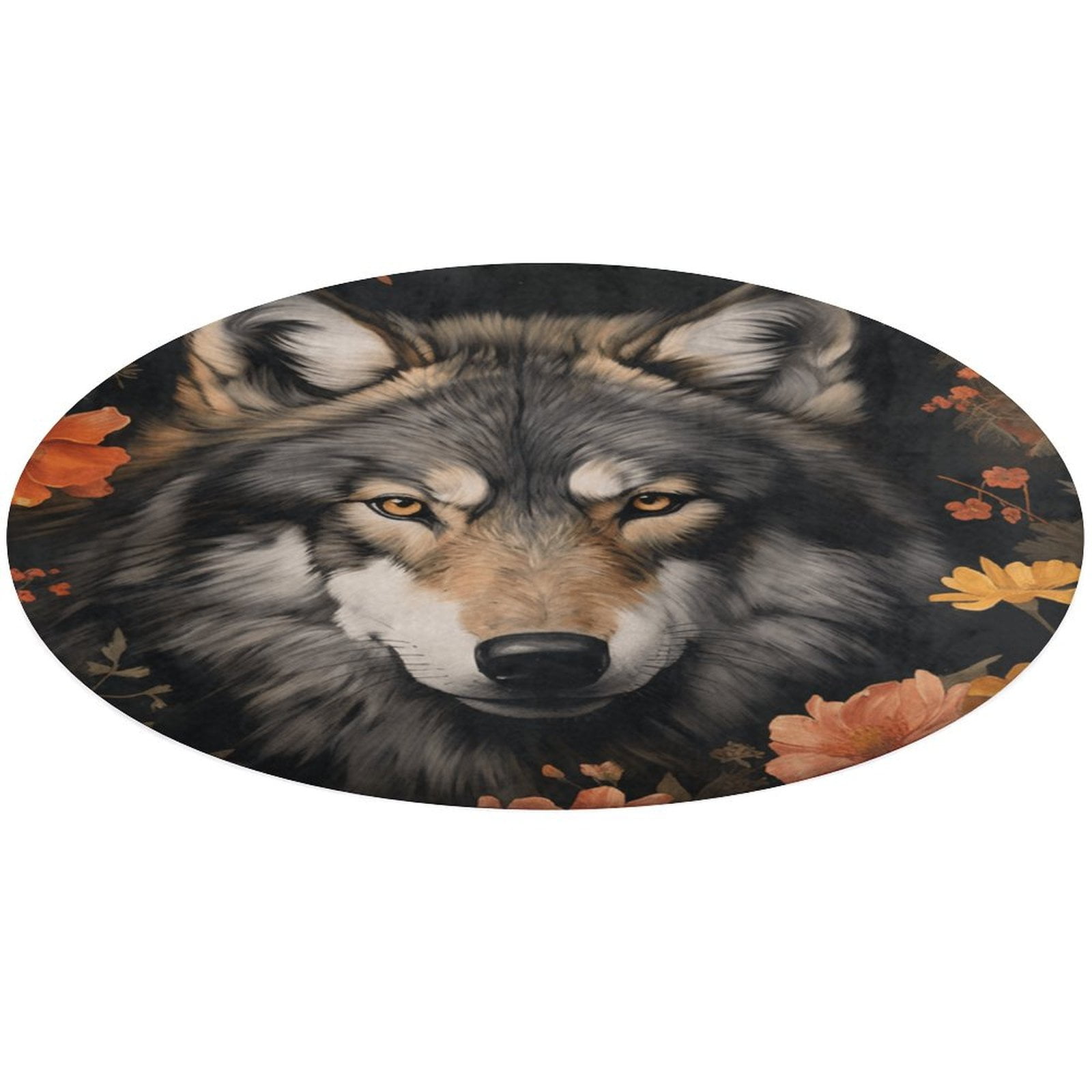 4ft Funny Glasses Wolf Washable Circular Carpet And Anti Slip Carpet ...