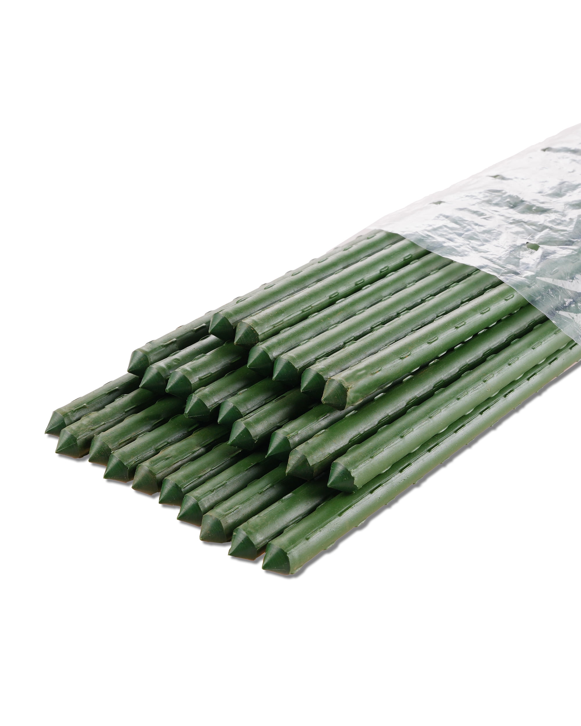 Bamboogro Garden Stakes 4ft Plastic-Coated Steel Plant Stakes for ...