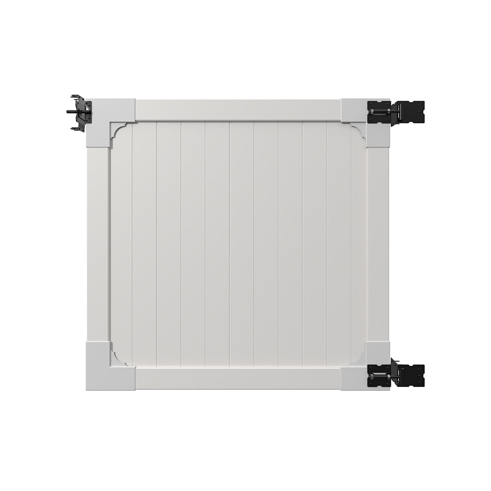 4ft H x 4ft W (1 Gate) No Dig Westport Gate Kit, White Vinyl Privacy ...
