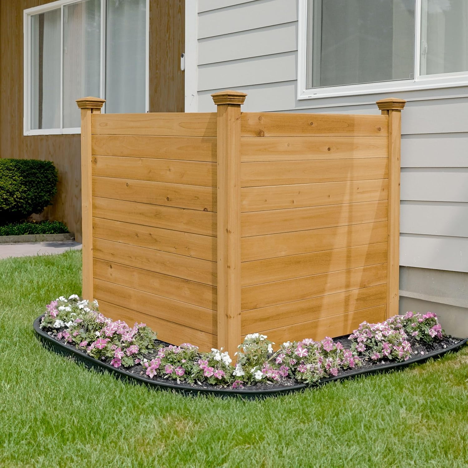 4ft H x 4ft W (2 Panels) No Dig Enclo Premium Wood Privacy Screen ...