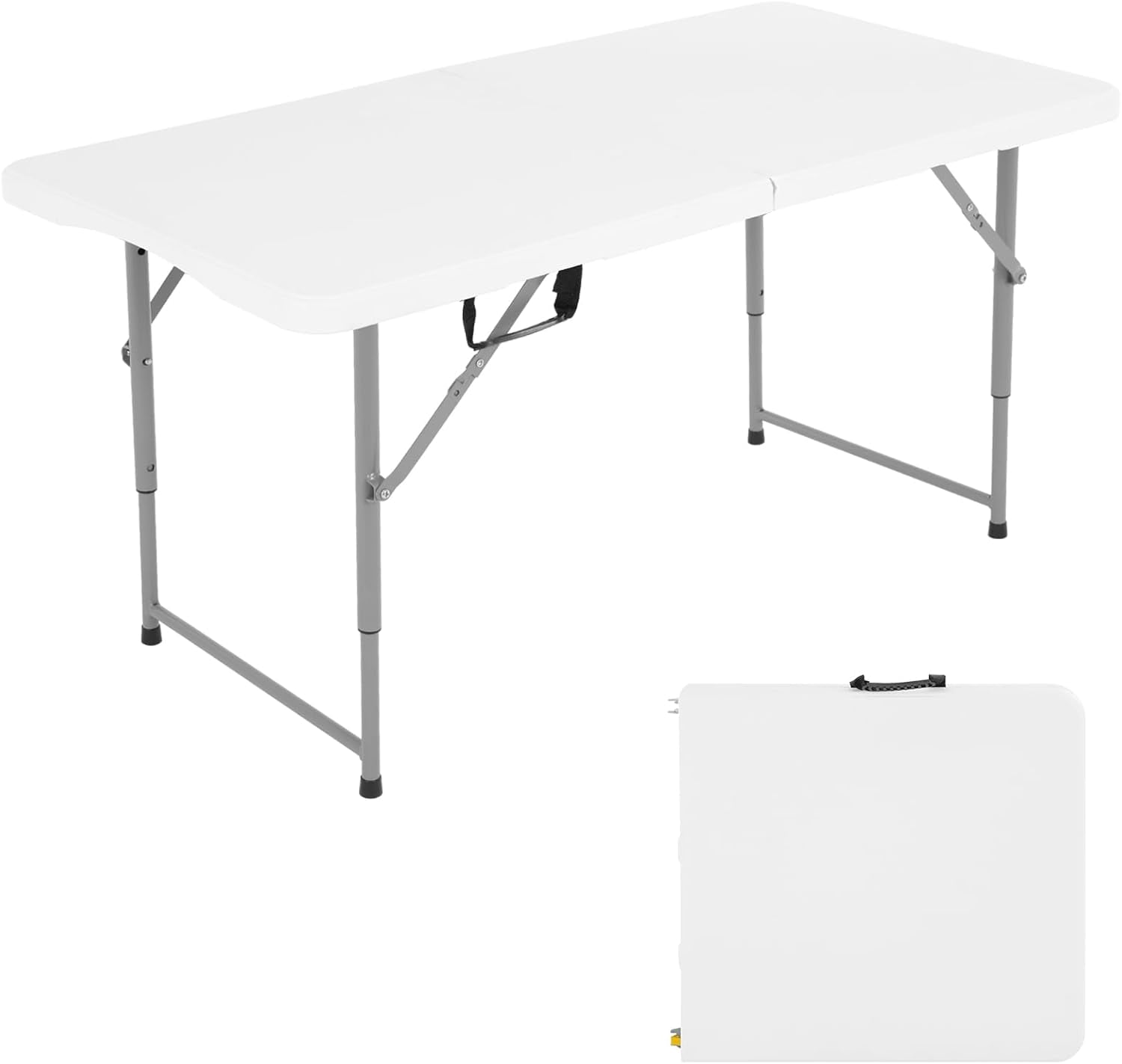 4ft Heavy Duty Plastic Folding Table for Camping, Picnic, BBQ, Party ...