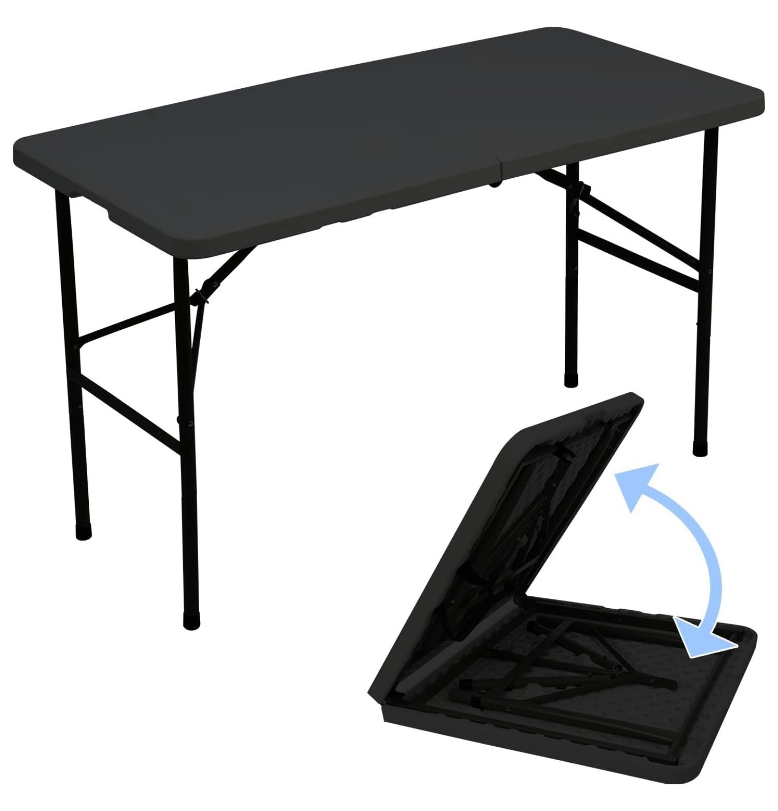 4ft Heavy Duty Portable Folding Table - Plastic Dining Table Indoor ...