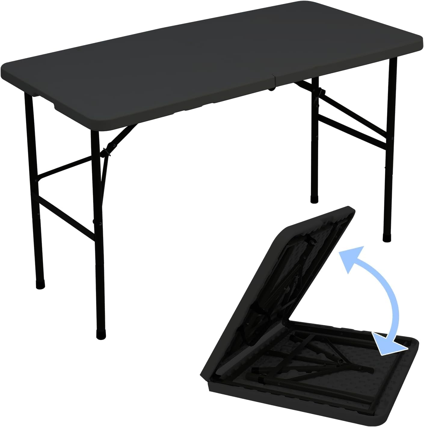 4ft Heavy Duty Portable Folding Table - Plastic Dining Table Indoor ...