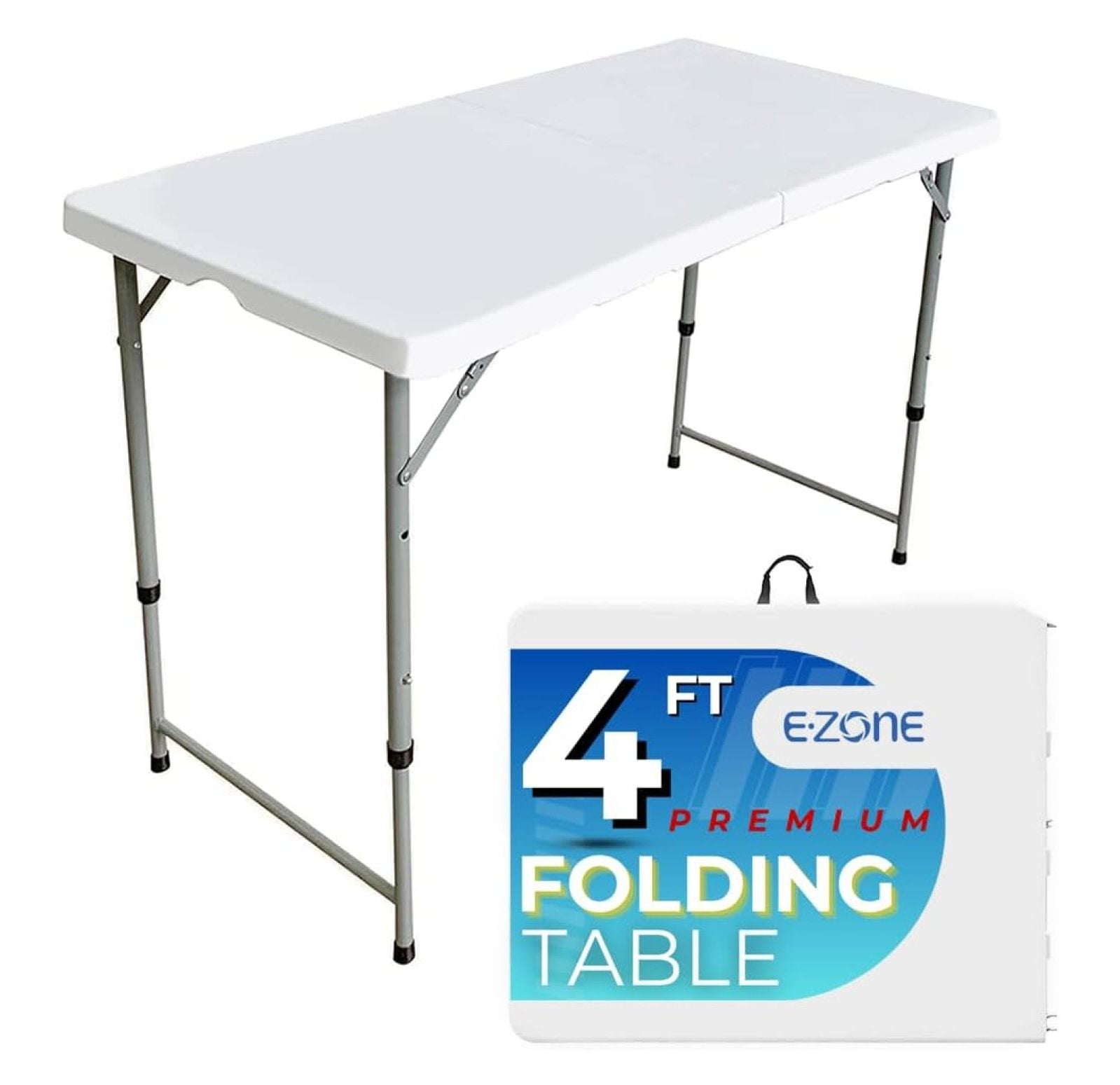 4ft Indoor Outdoor Heavy Duty Portable Folding Plastic Dining Table w ...