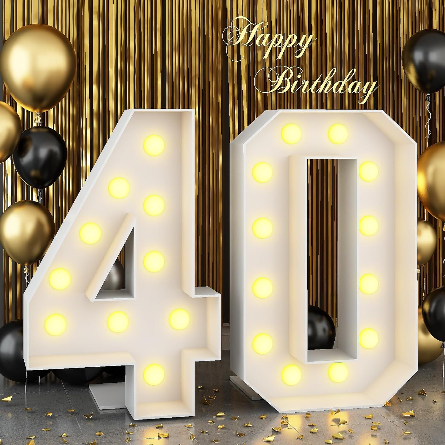 4ft Light Up Numbers Marquee 40 Numbers with Lights White Slots-in ...