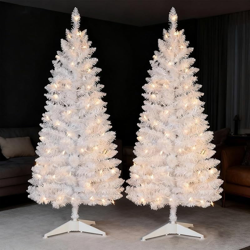 4ft Lighted Artificial White Christmas Tree | Small Christmas Tree, Not ...